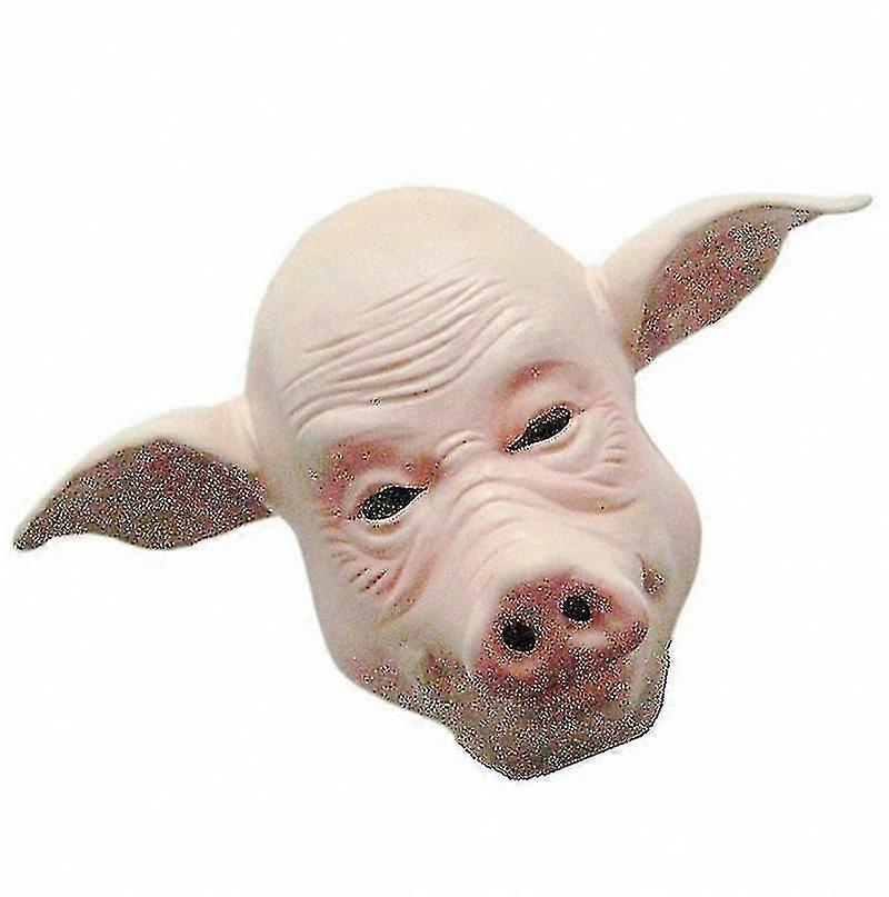 Pig Head Mask Rubber Latex Animal Costume Full Head Mask Halloween ...