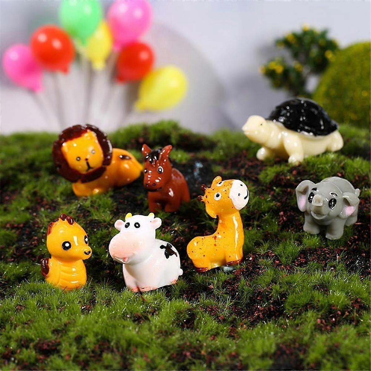 50Pcs Mini Animals Figurines Resin Tiny Animal Miniatures Wild Animal ...