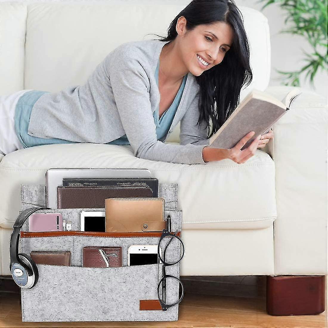 Bedside Caddy, Felt Bedside Storage Organizer Home Mattress Sofa Table ...