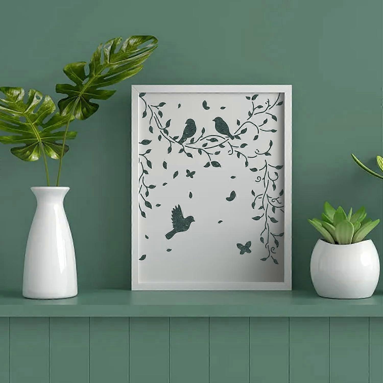 Vines Birds Stencil Spring Stencils Reusable Plant Stencils DIY Art and ...