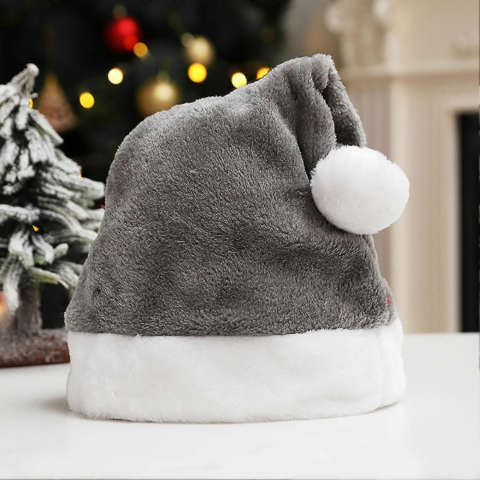 Plush Xmas Hat Soft Comfortable Vibrant Color Christmas Hat Festival ...