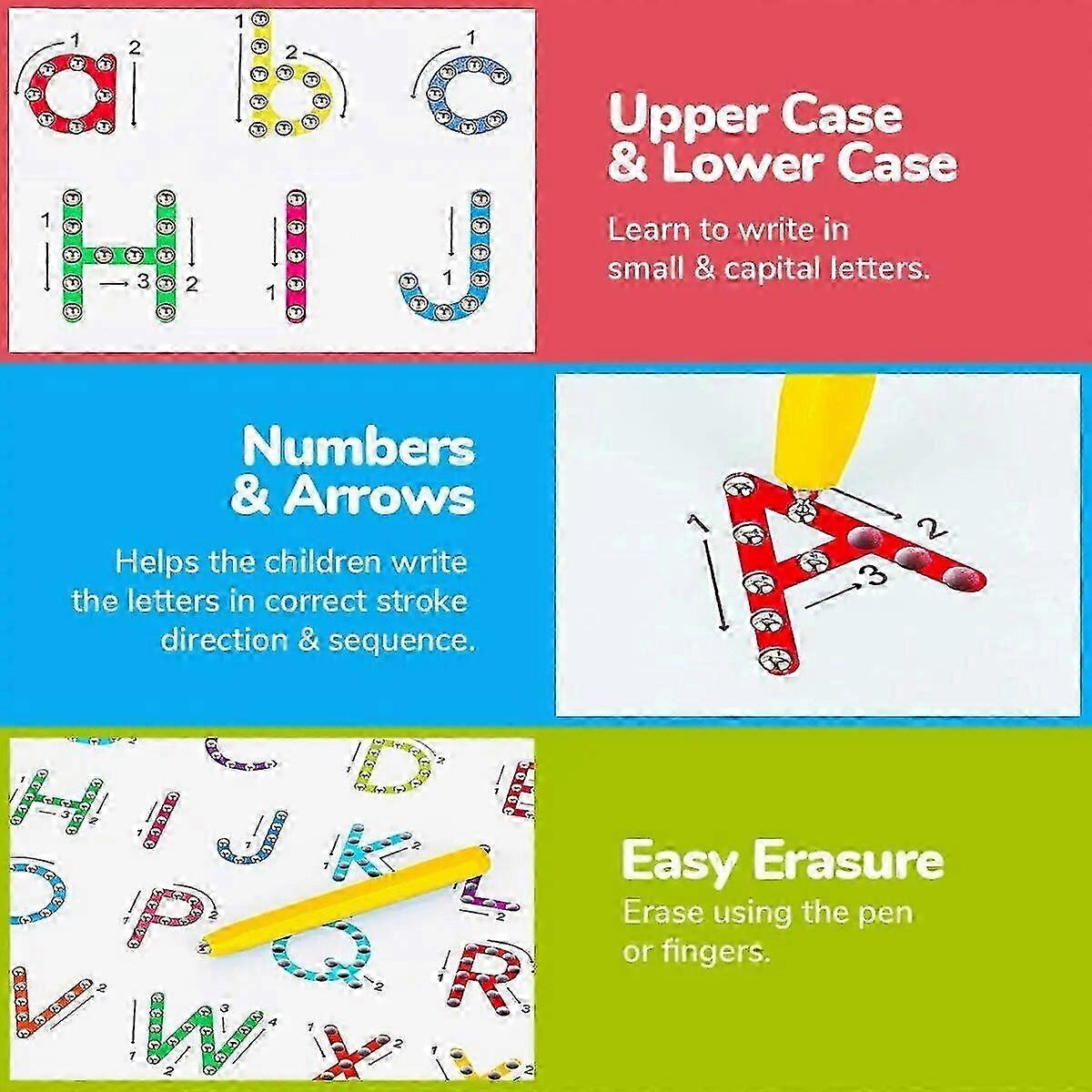 Double Sided Magnetic Letter Board 2in1 Alphabet Magnets Tracing Board ...