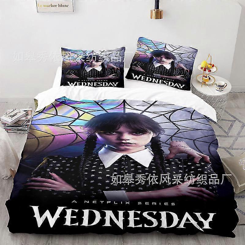 Wednesday Addams Bedding Set Nevermore Academy Quilt Cover Cartoon ...
