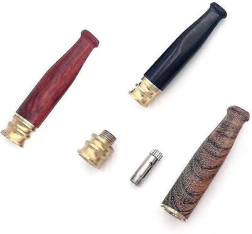 Cigarette Holder 4 Pieces Wooden Short Cigarette Tip Reusable Cigarette ...