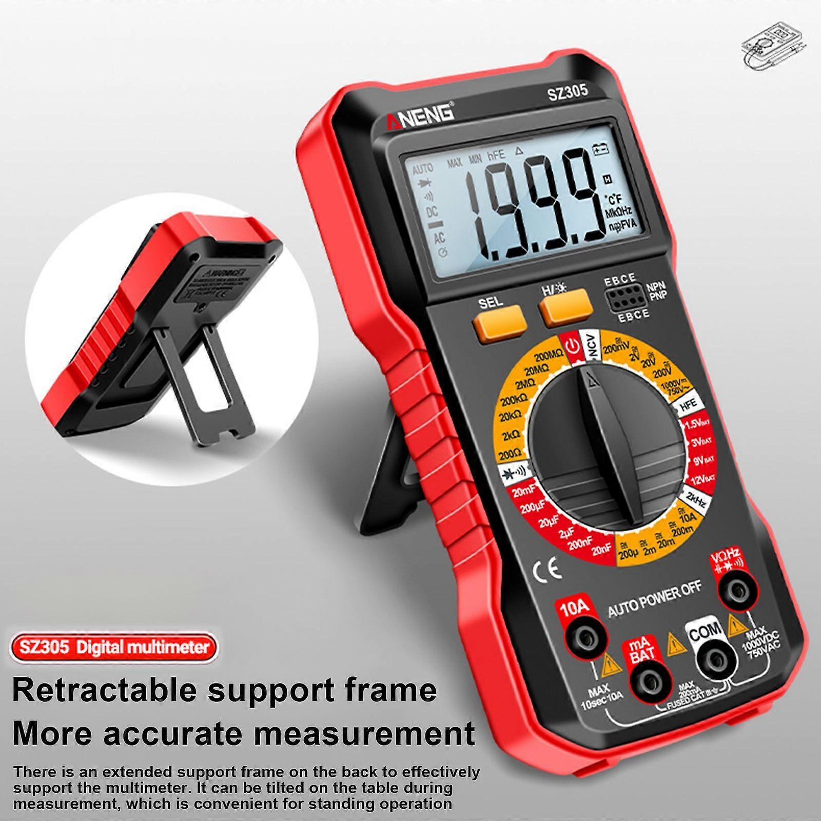 SZ304 Multifunction 1999 Counts Digital Multimeter True RMS Handheld ...