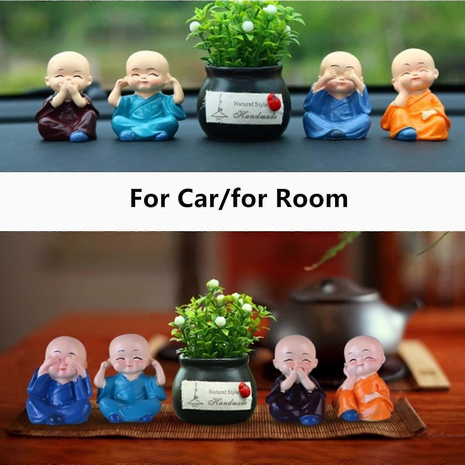 4 Monks Figurine Statue, Cute Little Monks Evilstatue Wealth Lucky ...