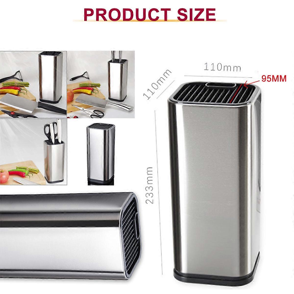 Stainless steel knife rack with 14 slots and drain | Fruugo UK