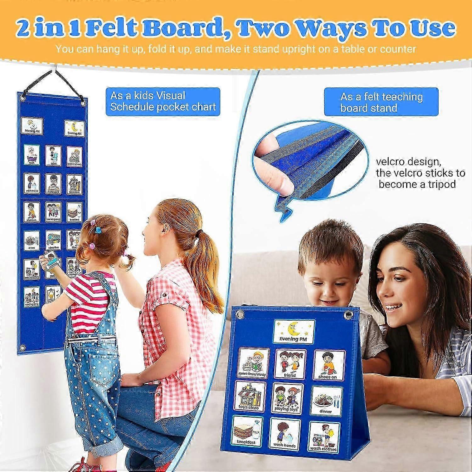 Kids Visual Timetable, Daily Routine Chart for Children with 70 PCS ...