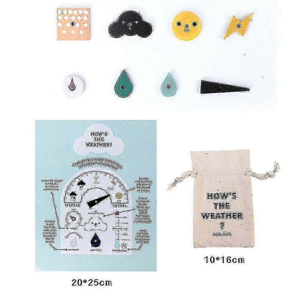Educational Wooden Weather Kit - Kids Observatory with Sun Dial ...