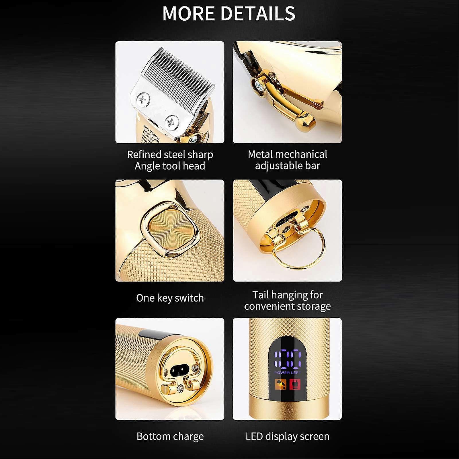 Men Hair Clippers Cordless Barber Hair Cutting Machine Kit Haircut ...