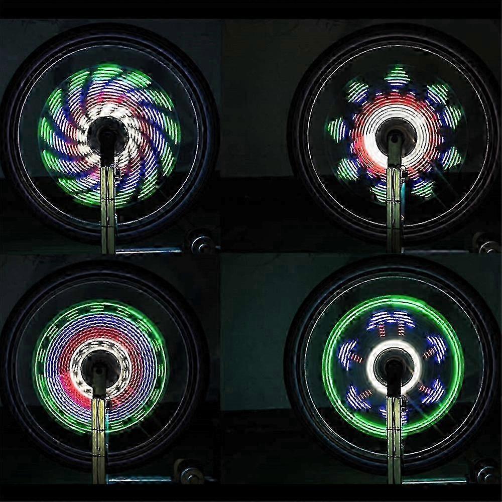 64 LEDs RGB Programmable Rechargeable Bicycle Wheel Light for Spokes ...