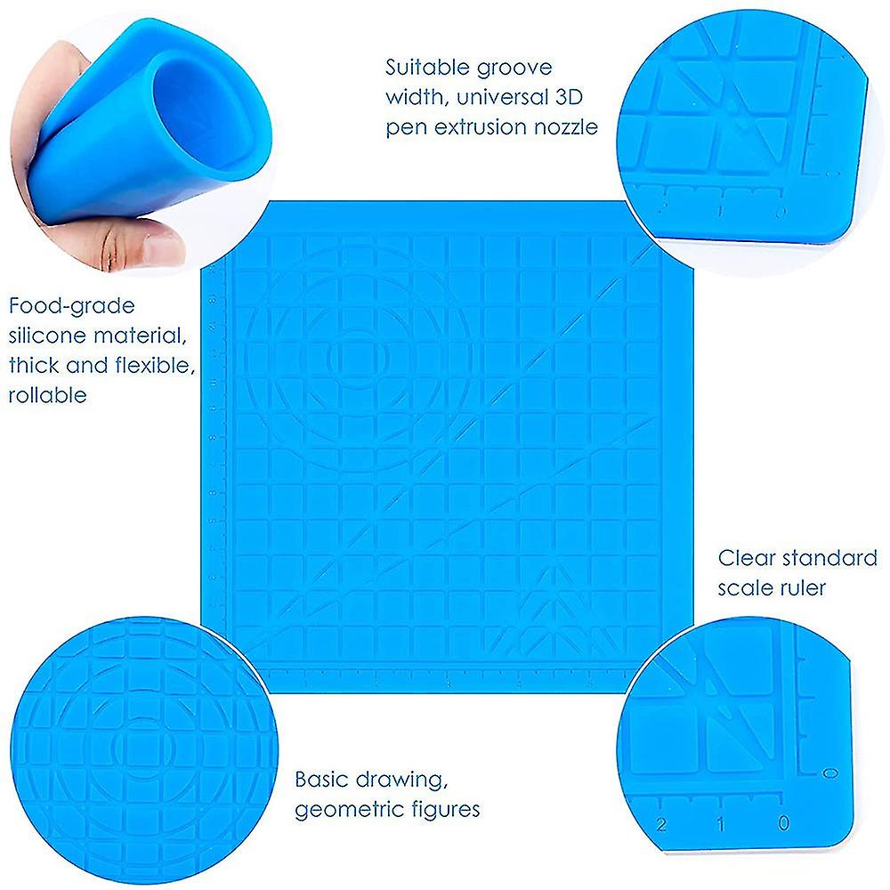 3d Printing Pen Silicone Mats With Basic Template, 3d Pen Drawing Pad ...