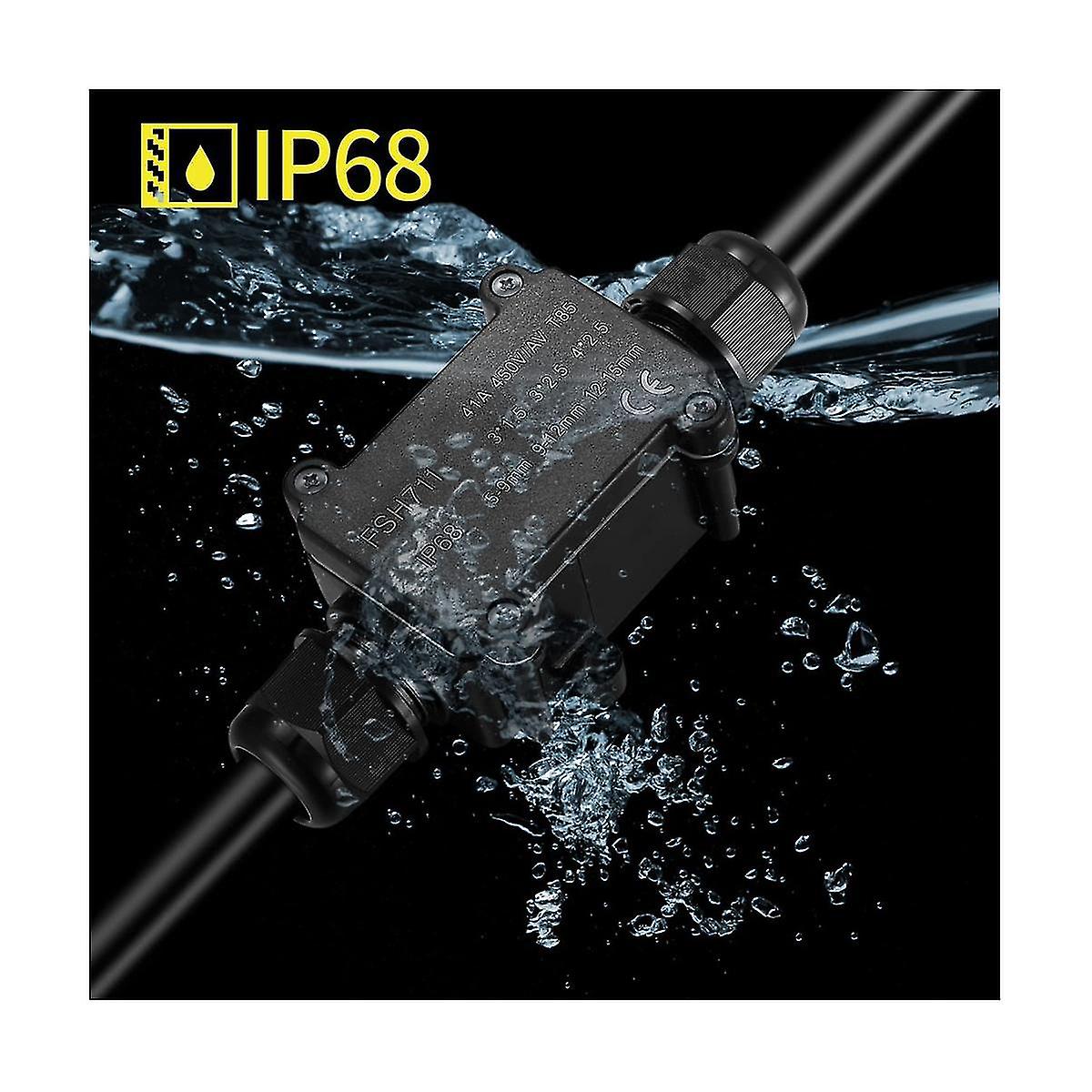Ip68 Waterproof Junction Box,3-way Outdoor Electrical Connectors,cable ...