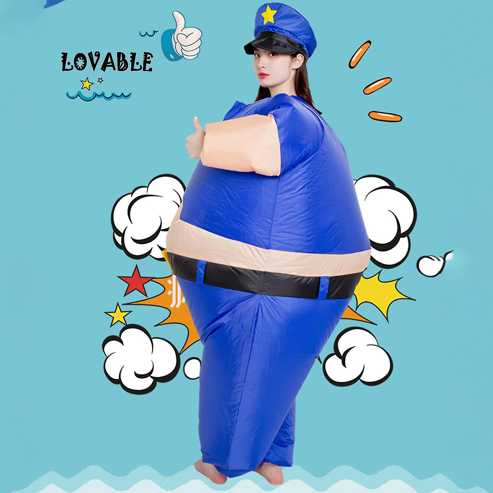 Funny Policeman Inflatable Clothing Lightweight Battery Powered Costume ...