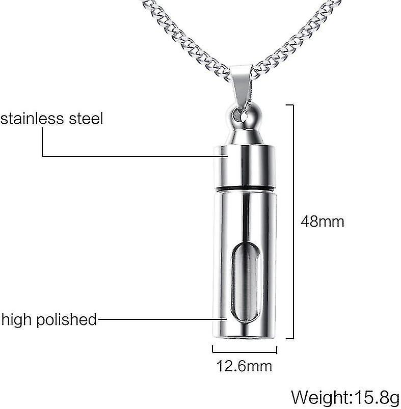 Stainless Steel Glass Container Tube Urn Keepsake Cremation Ashes ...