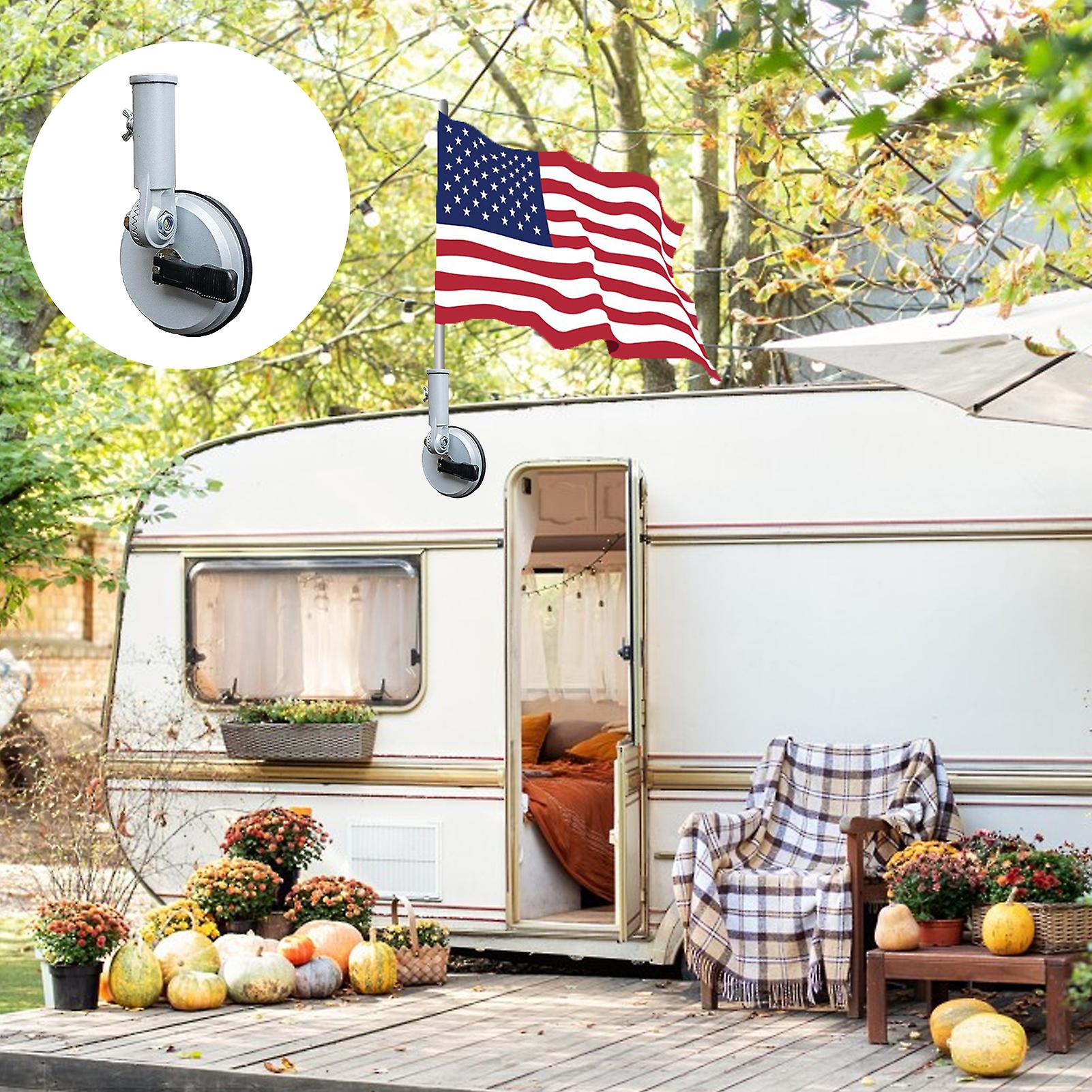 RV Flag Mount RV Flagpole Base Damage-Free Installation Aluminum Alloy ...