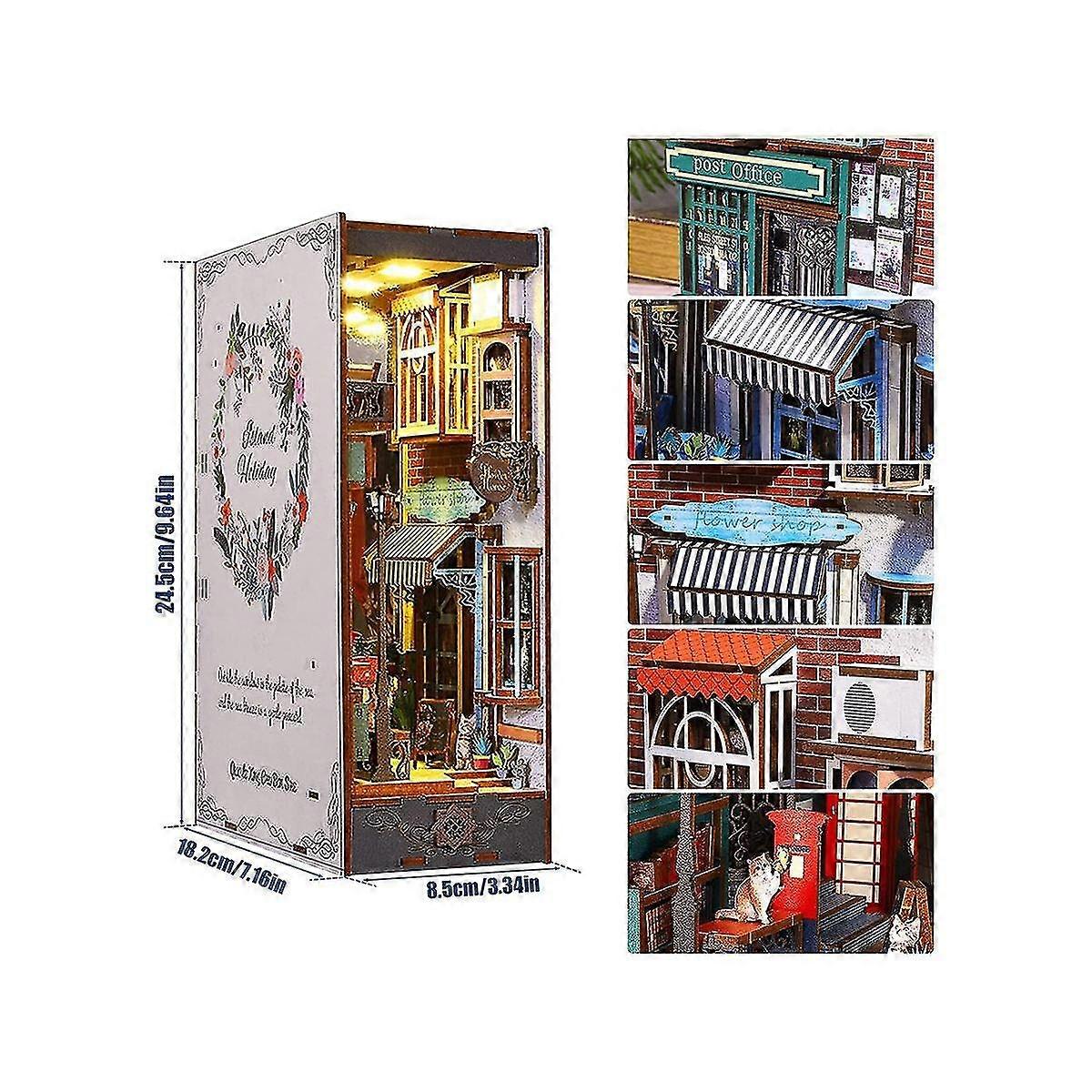 3D Wooden Puzzle Bookends, DIY Book Nook Kit, Holiday Model Kit Insert ...