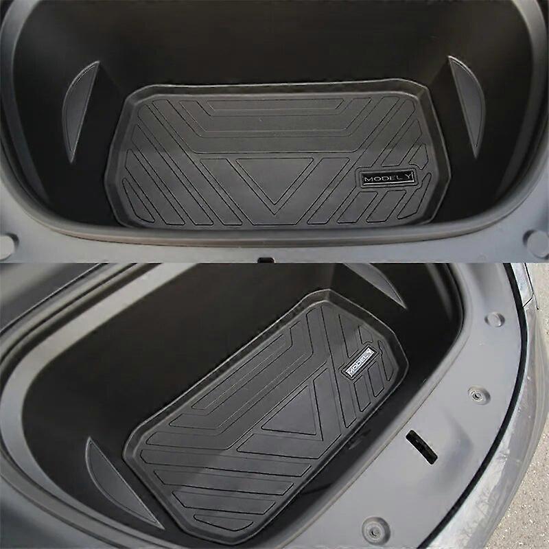 For Tesla Model Y - Upgrade TPE Front Storage Box Pad Rear Trunk Mat ...