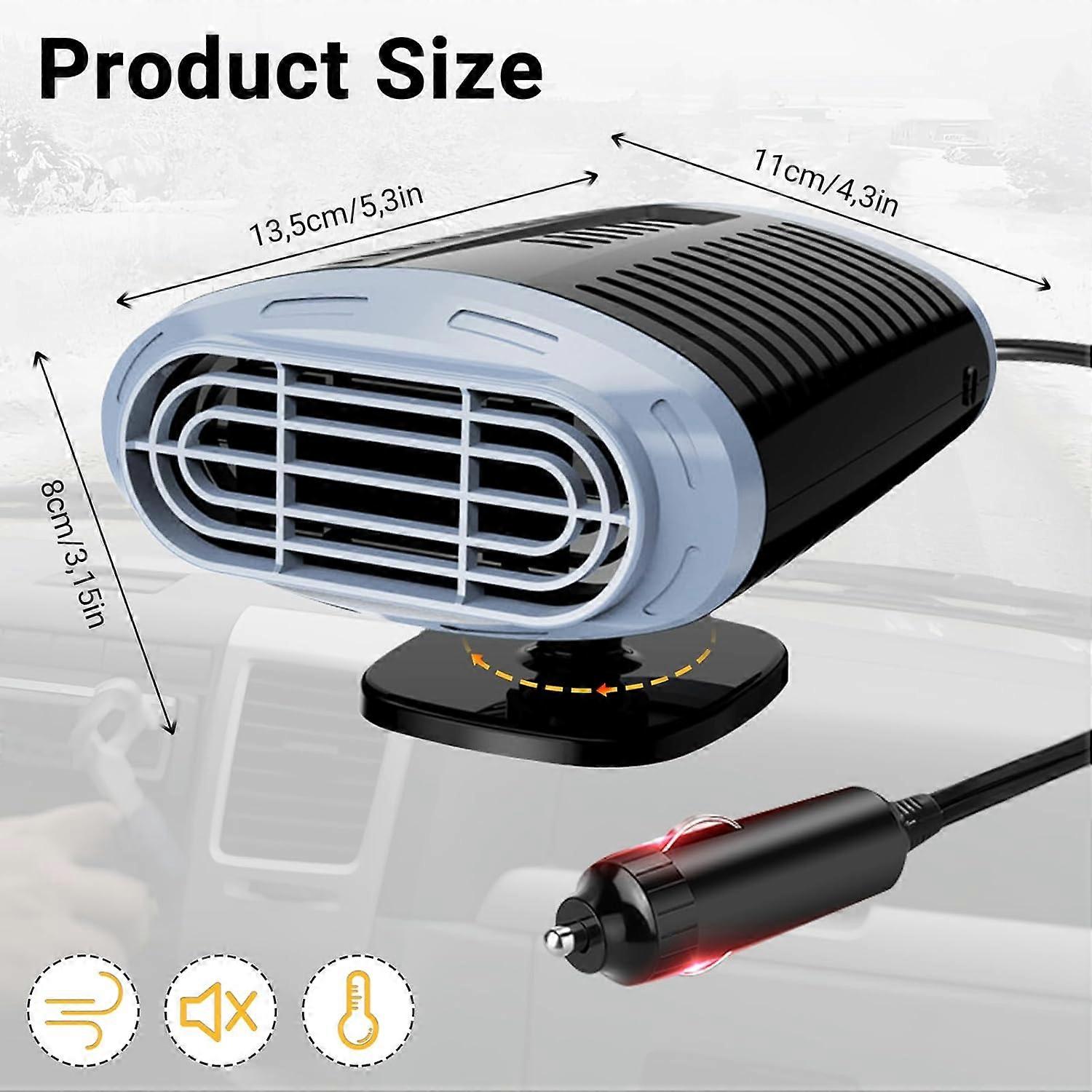 Car Heater, with Cigarette Lighter Window Defogger and Hot Air Blower ...