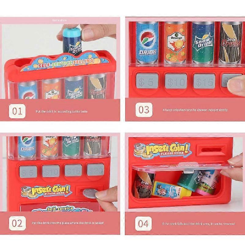 Kids Toys Mini Vending Machine Children Coin-operated Beverage Candy ...
