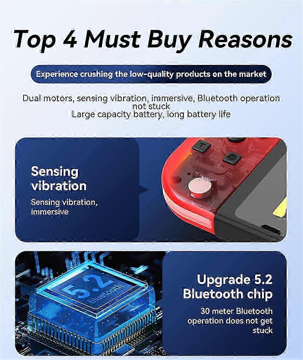 Wireless Gamepad Switch Joy-con (l/r) Controllers For Nintendo Switch Gamepad With Straps ...