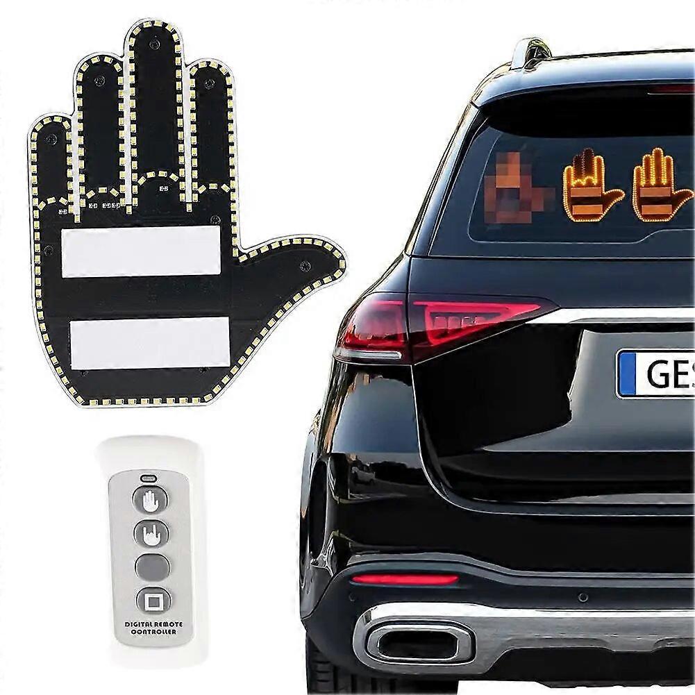 Funny Car Finger Light With Remote Road Rage Signs Gesture LED Middle ...