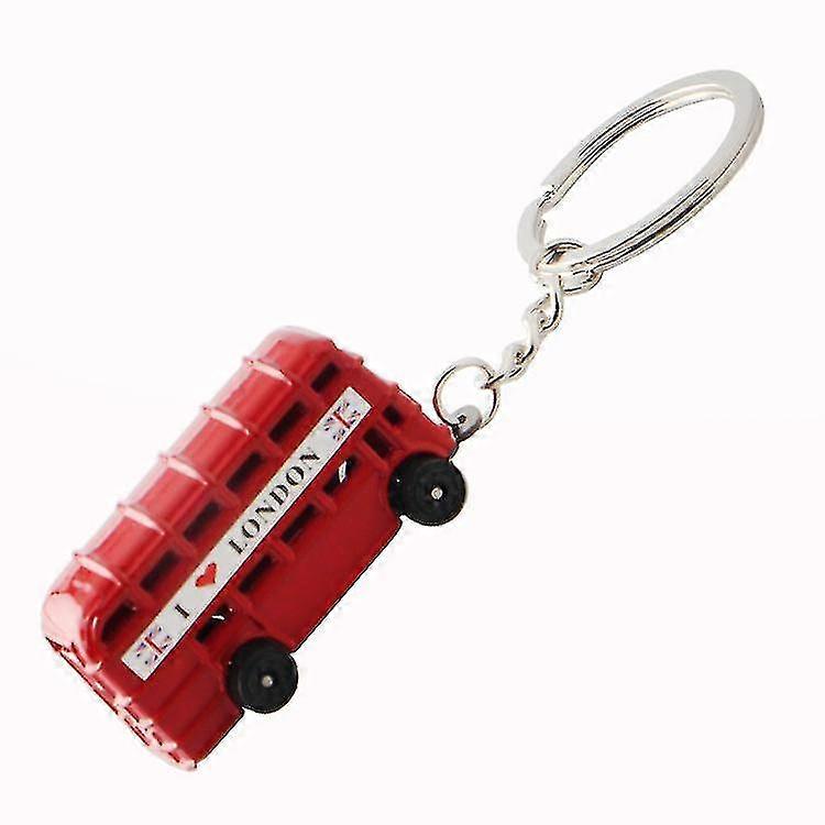 4pcs Keychain Double Decker Bus Phone Booth Design Souvenir Keyring ...