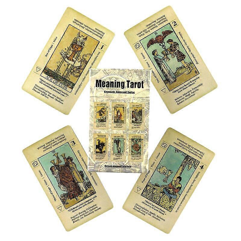 Tarot Card With Meaning On Them Beginner Tarot Keyword Antiqued Tarot Deck Learning Tarot 78 ...