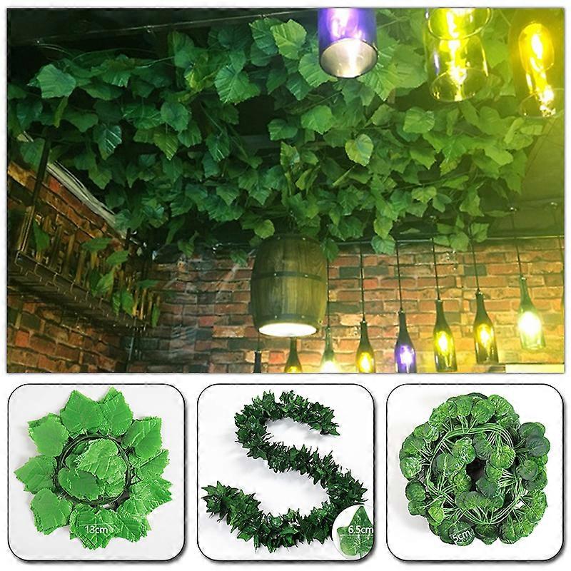 2.3m Artificial Plants Rattan Creeper Grape Green Leaf Ivy Vine Garland ...