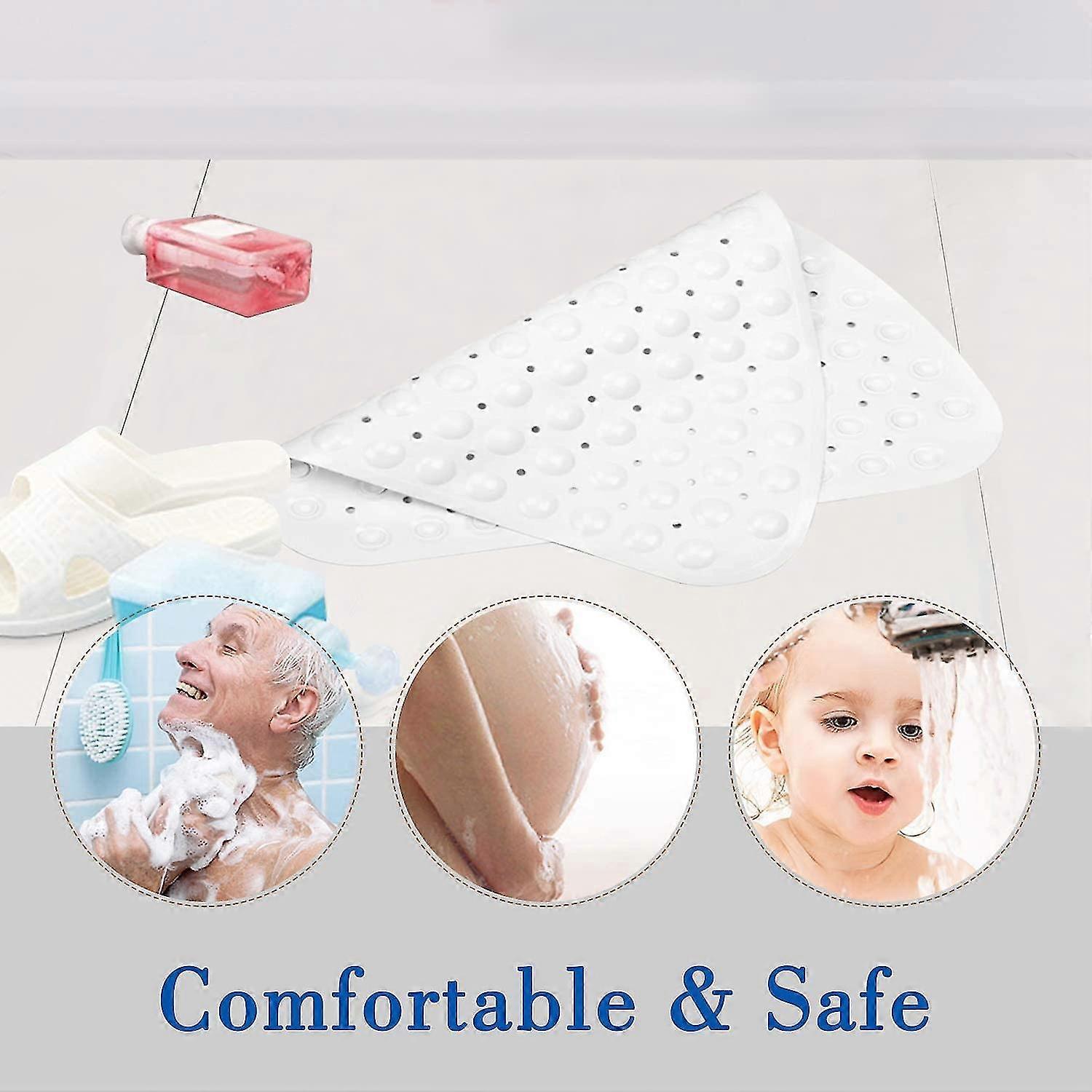 Non-slip Shower Mat Sector Rubber Corner Mildew Proof Quadrant Bath Mat ...