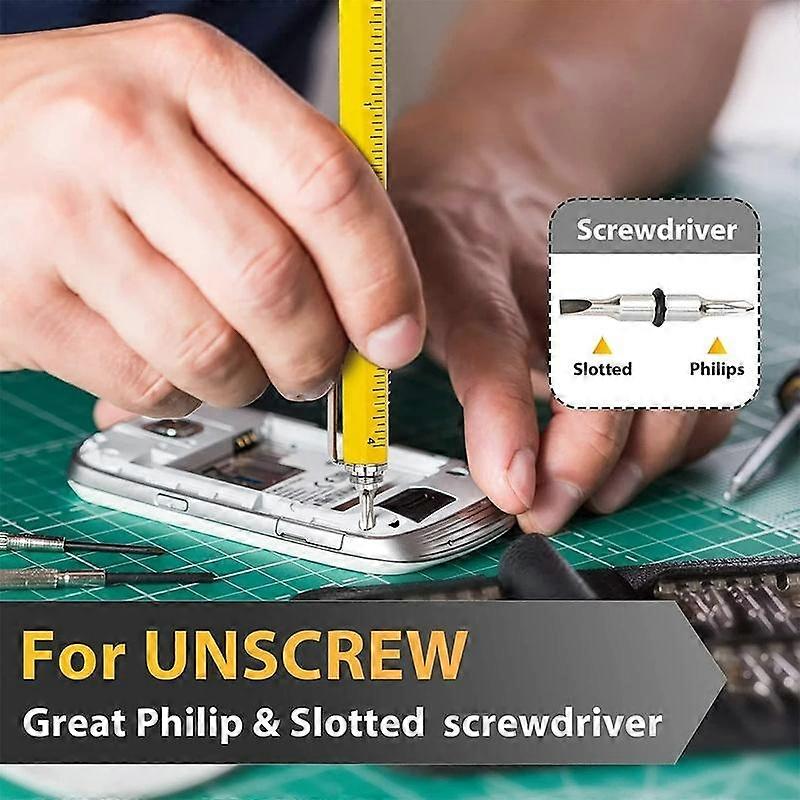 7 In1 Multifunction Ballpoint Pen Handheld Tool Measure Technical Ruler ...