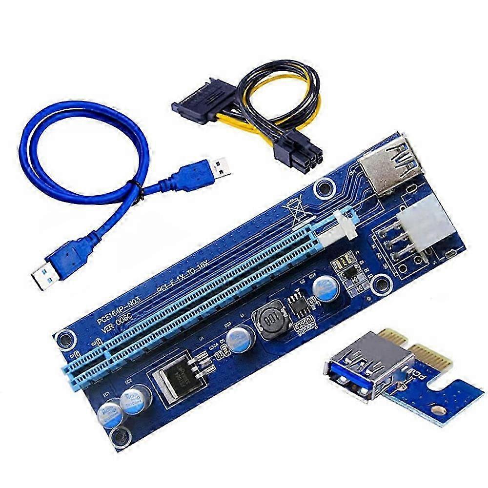006c Pcie 1x A 16x Express Riser Card Graphics Pci-e Riser Extender 60cm Usb 3.0 Cable Sata A ...
