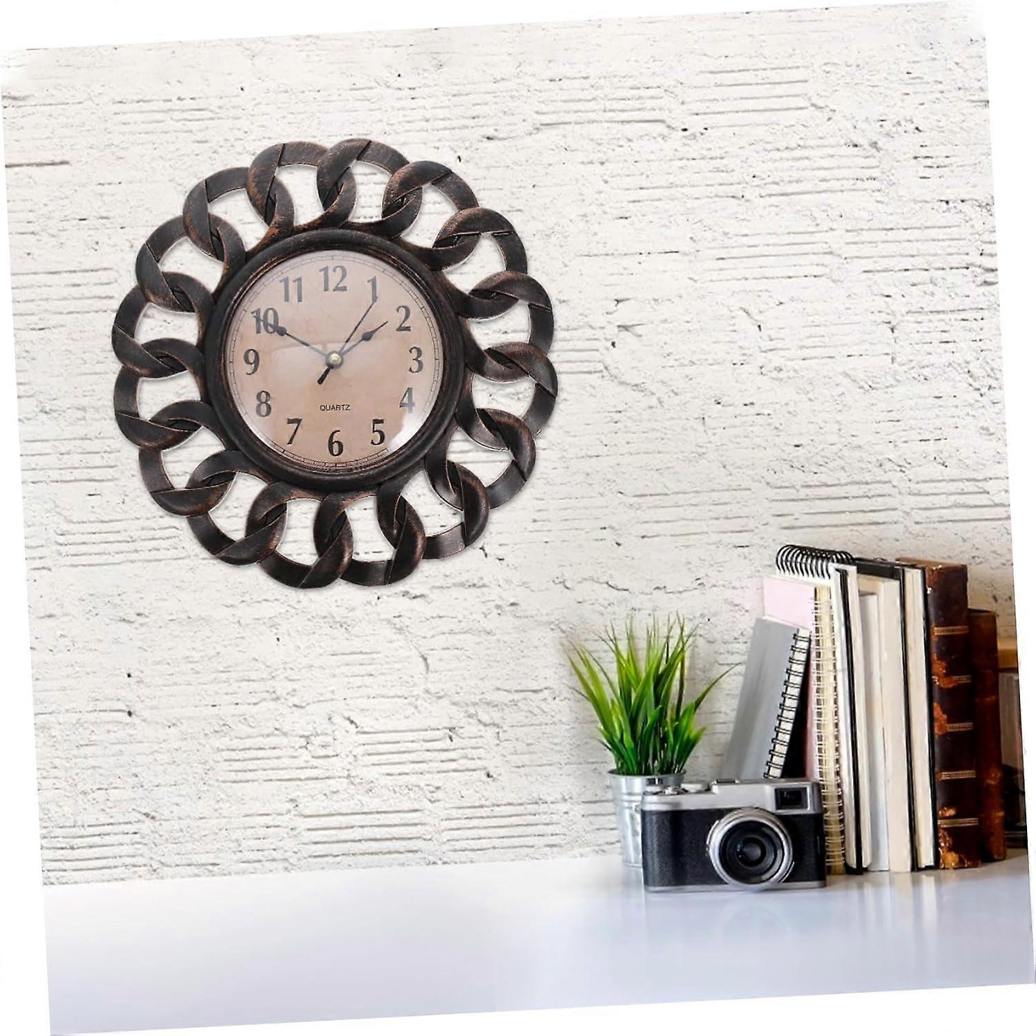 antique gold Bell Gear Clock Sports Decor Antique Wall Clock Wooden ...