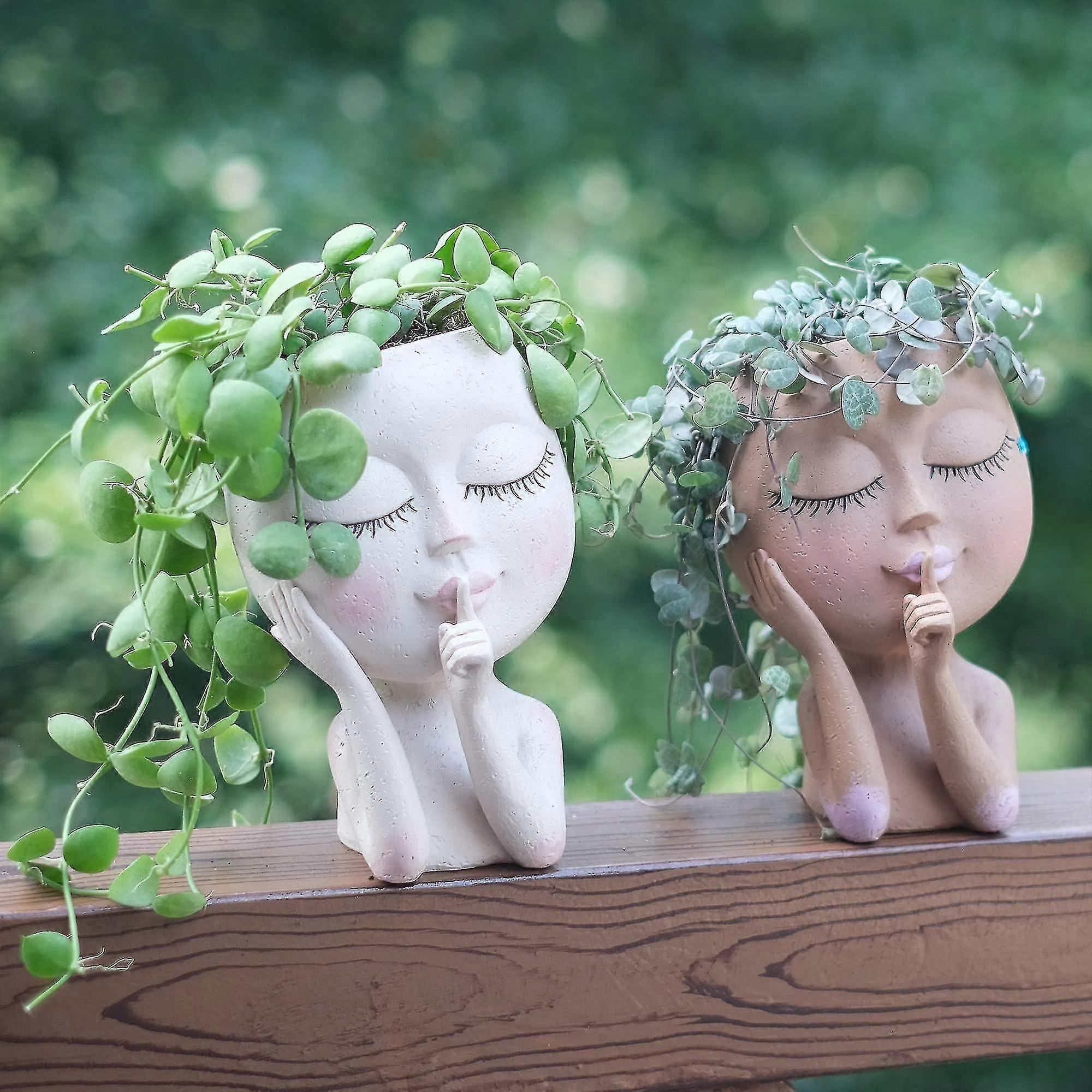 Face Planter Pots Head Planter, Succulent Planters, Face Flower Pot ...