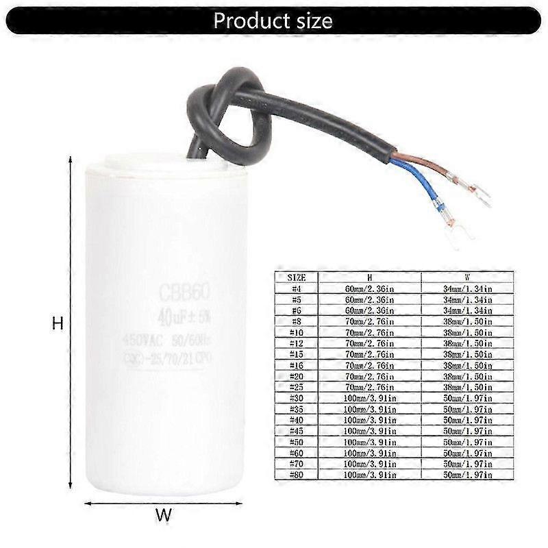 CBB60 450VAC Motor Starting Capacitors for Motor Start and Run ...