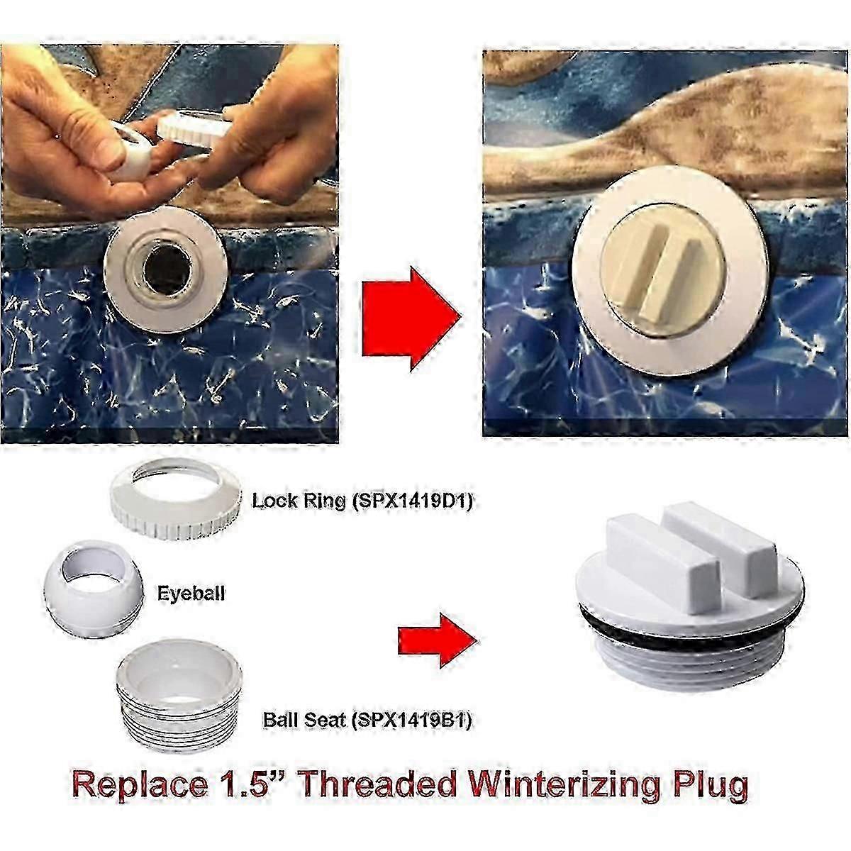 Pool Spa 1/2Inch Opening Hydrostream Return Jet Fitting SP1419C with 1 ...