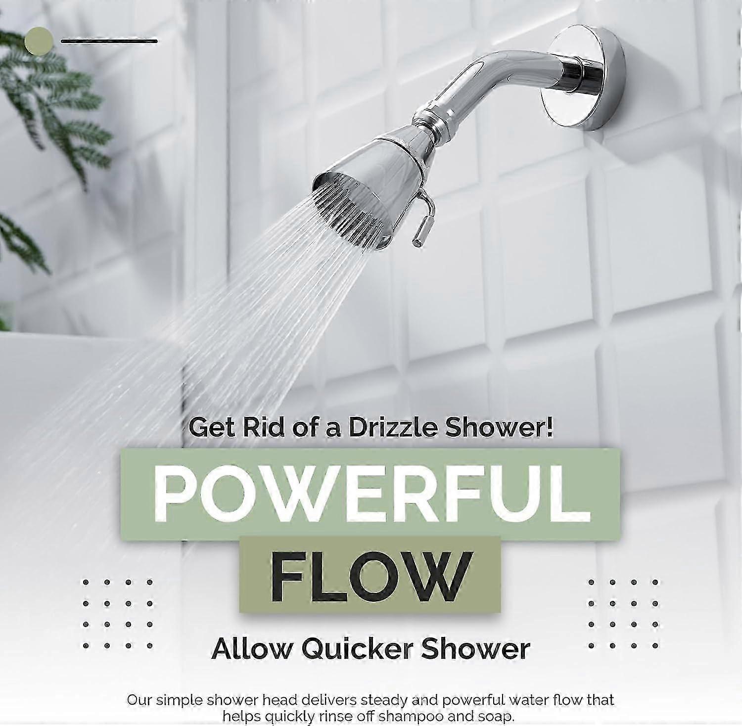 High Flow Shower Head,Angle Simple Solid Brass with Swivel Joint ...