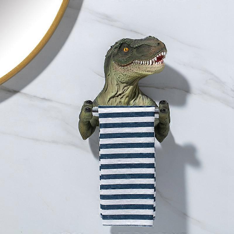 Dinosaur Toilet Paper Stand Tissue Holder Wall-Mounted Towel Rack for ...