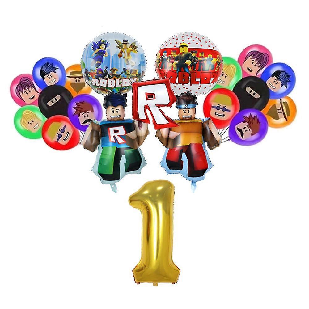 Roblox Birthday Party Balloons Latex Number Foil Balloon Set Baby ...
