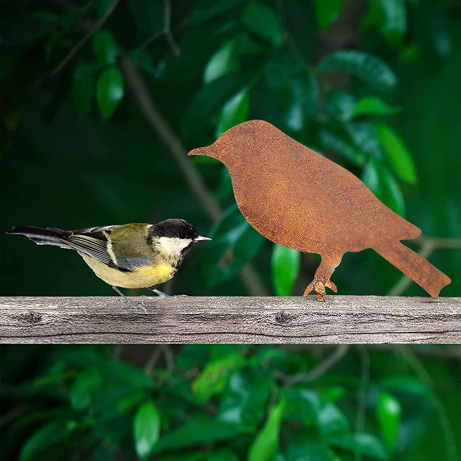 Rusty Metal Garden Stake, 4PCS Rusty Birds with Screws, Rusty Metal ...