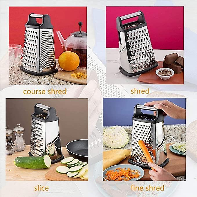4 Sided Grater Stainless Steel - Kitchen grater for coarse and fine ...