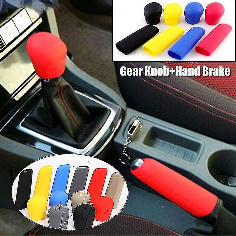 Universal Car Gear Hand Shift Knob Cover Silicone Handbrake Non-slip ...