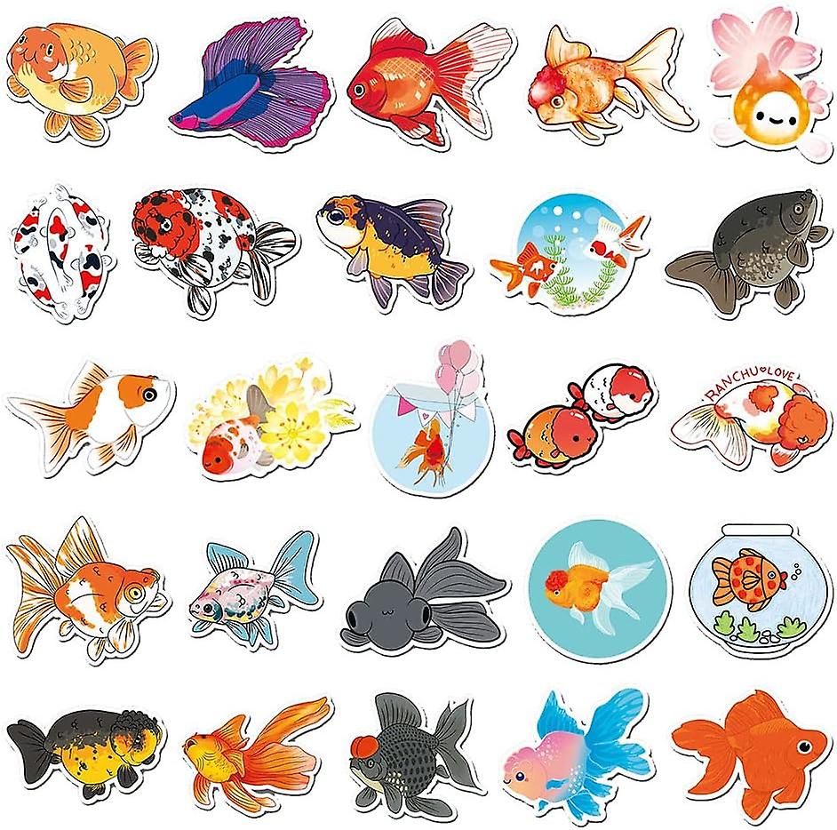 Unique Goldfish Stickers for Kids Boys Girls Teens, Cartoon Waterproof ...