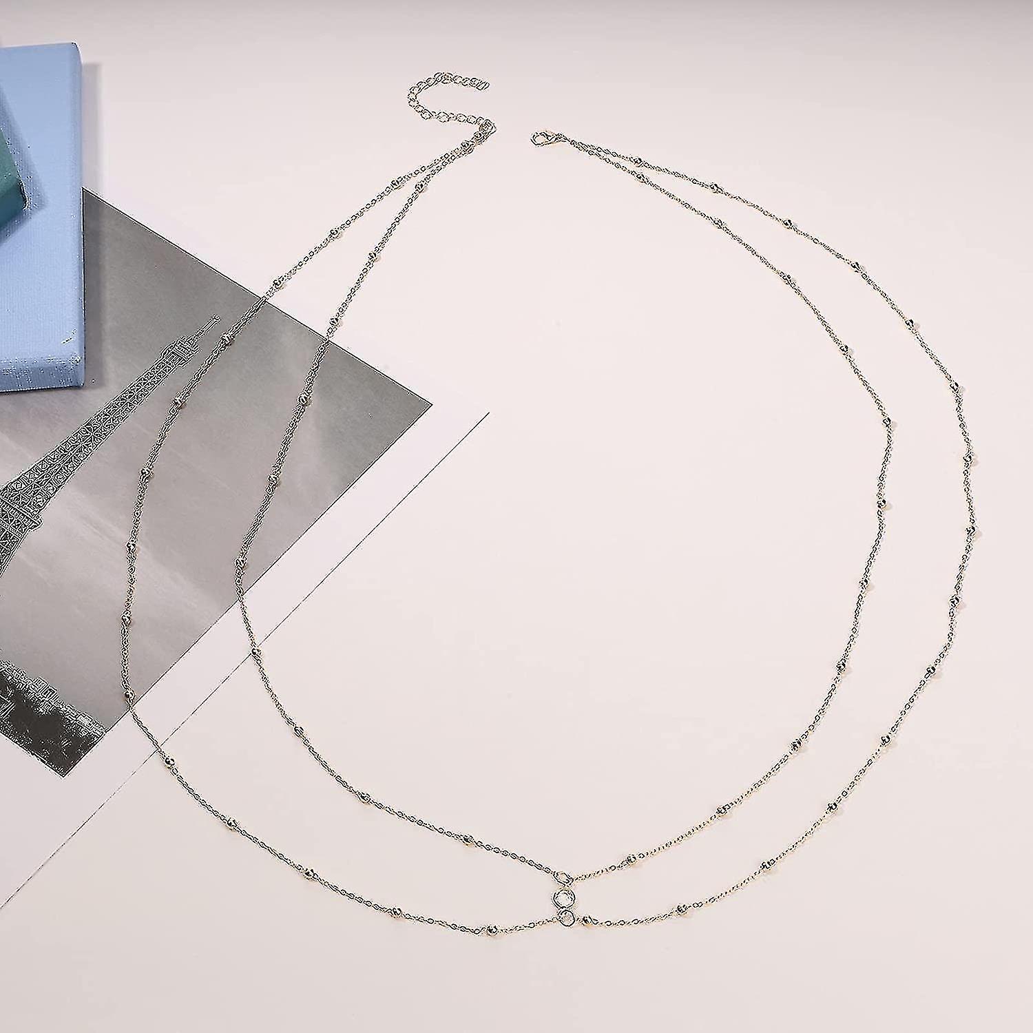 Layered Waist Beaded Body Chain Rhinestone Belly Chains Belt Beach ...