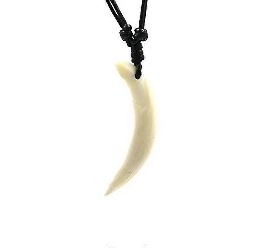 Men s Real Teeth Pendant Necklace Wild Boar Tusks Tribal Amulet ...