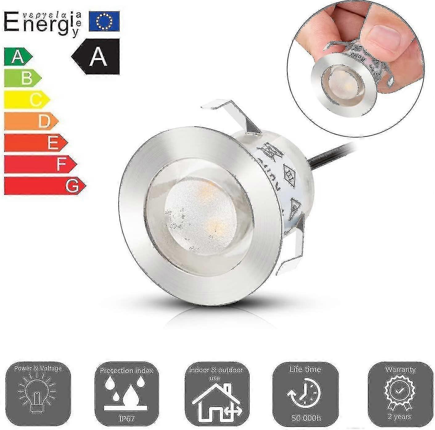 Set Of 16 Led Recessed Spotlights For Wood Terrace, Waterproof Ip67 ...