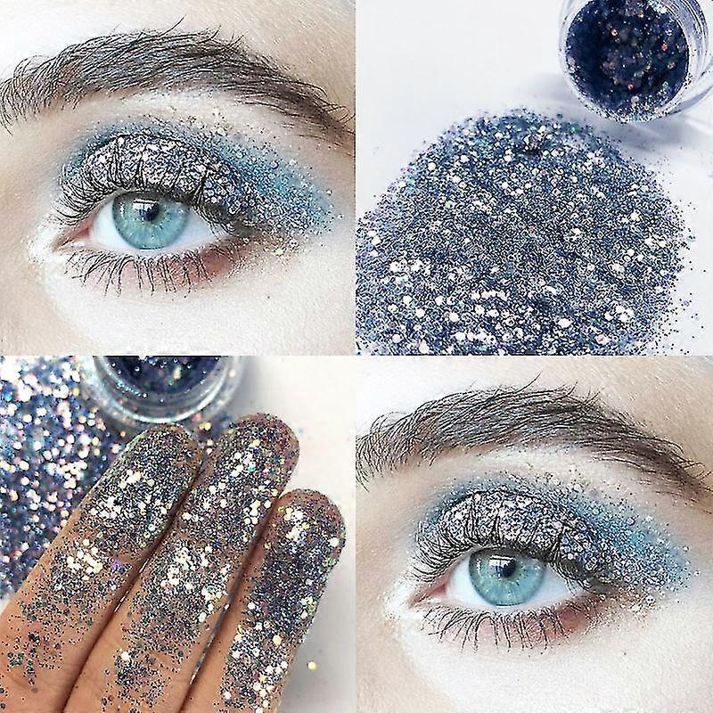 Glitter Eyeshadow Powder Gel Flash Crystal Flakes Mermaid Sequins Eyes ...