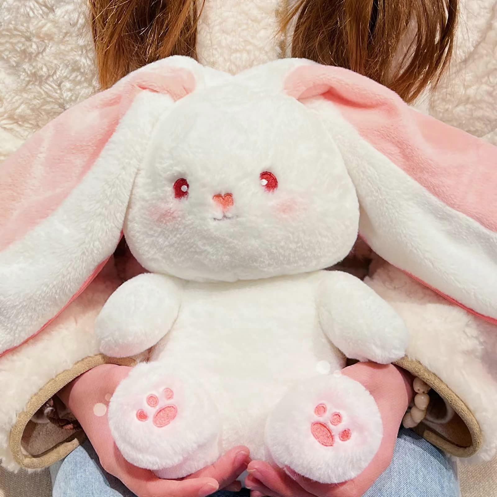Easter Carrot/Strawberry Rabbit Plush Toys Reversible Bunny Stuffed ...