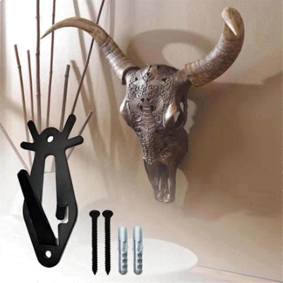European Mount Skull Hanger Deer Skull Mount Metal Wall Mount Animal ...