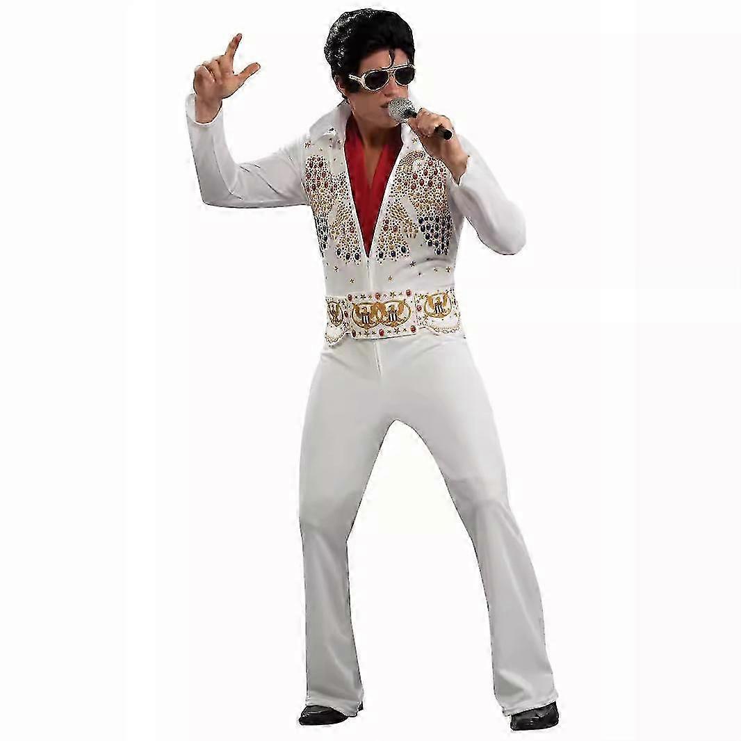 Halloween Costumes 2024 Rock Singer White Elvis Presley Cosplay Costume ...